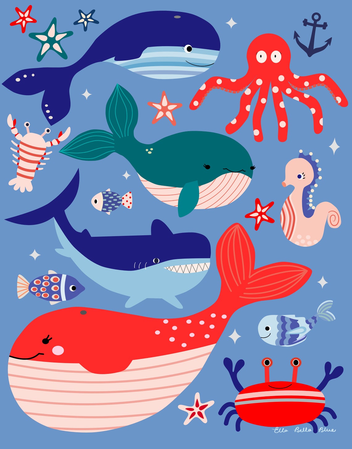 Sea Life Fun Childrens Room Decor Download, Ocean Themed Nursery Wall ...
