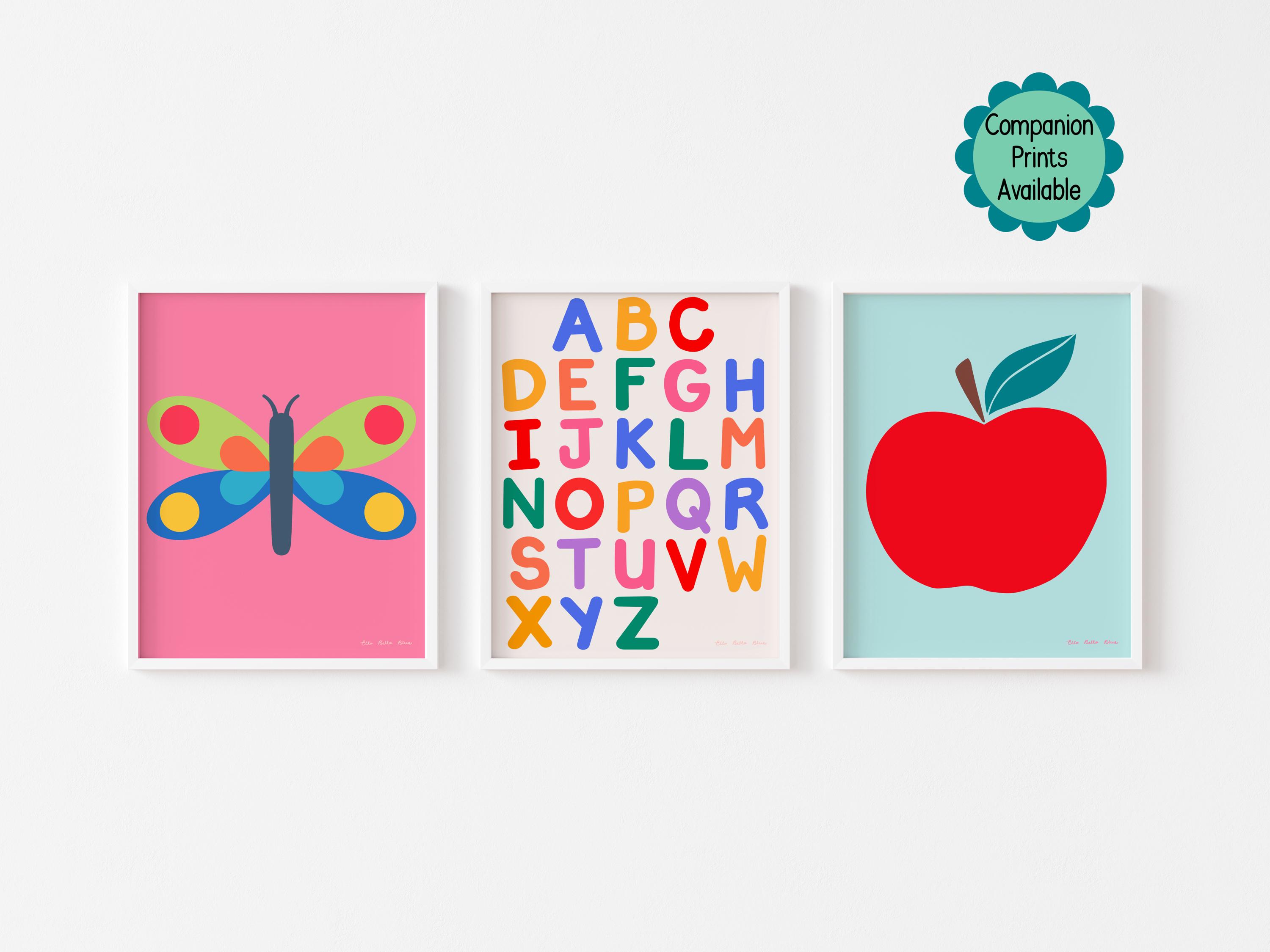 Bright Rainbow Alphabet Poster | Montessori ABC Print | Colorful ...