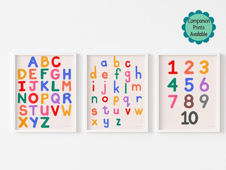 Bright Rainbow Alphabet Poster | Montessori ABC Print | Colorful ...