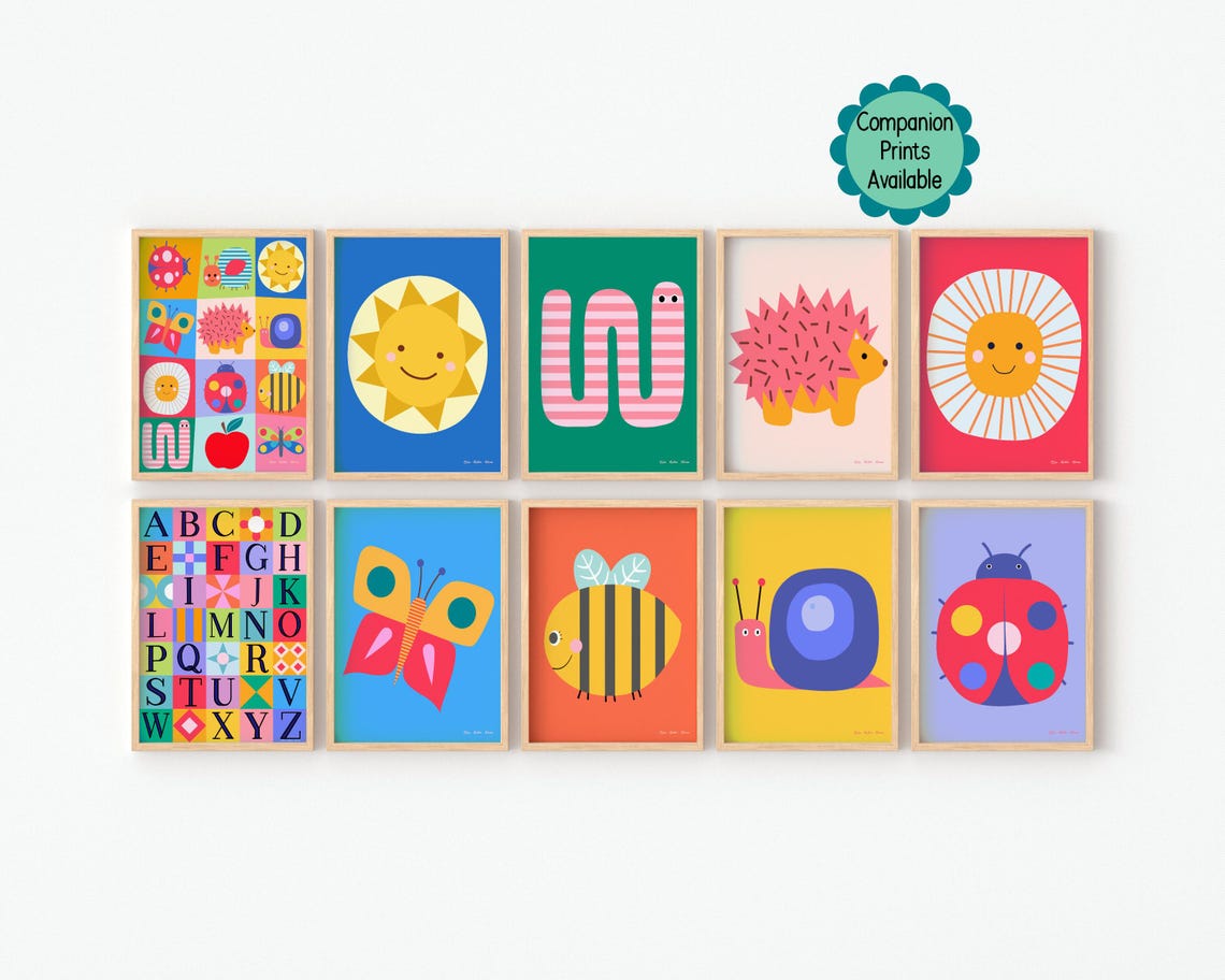 Garden Critters – Green Bug Printable Nursery Art | Kids Wall Decor ...