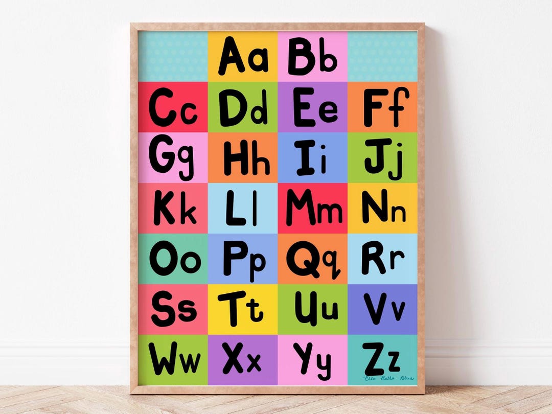Colourful Rainbow Alphabet Digital Print • Montessori ABC Poster for ...