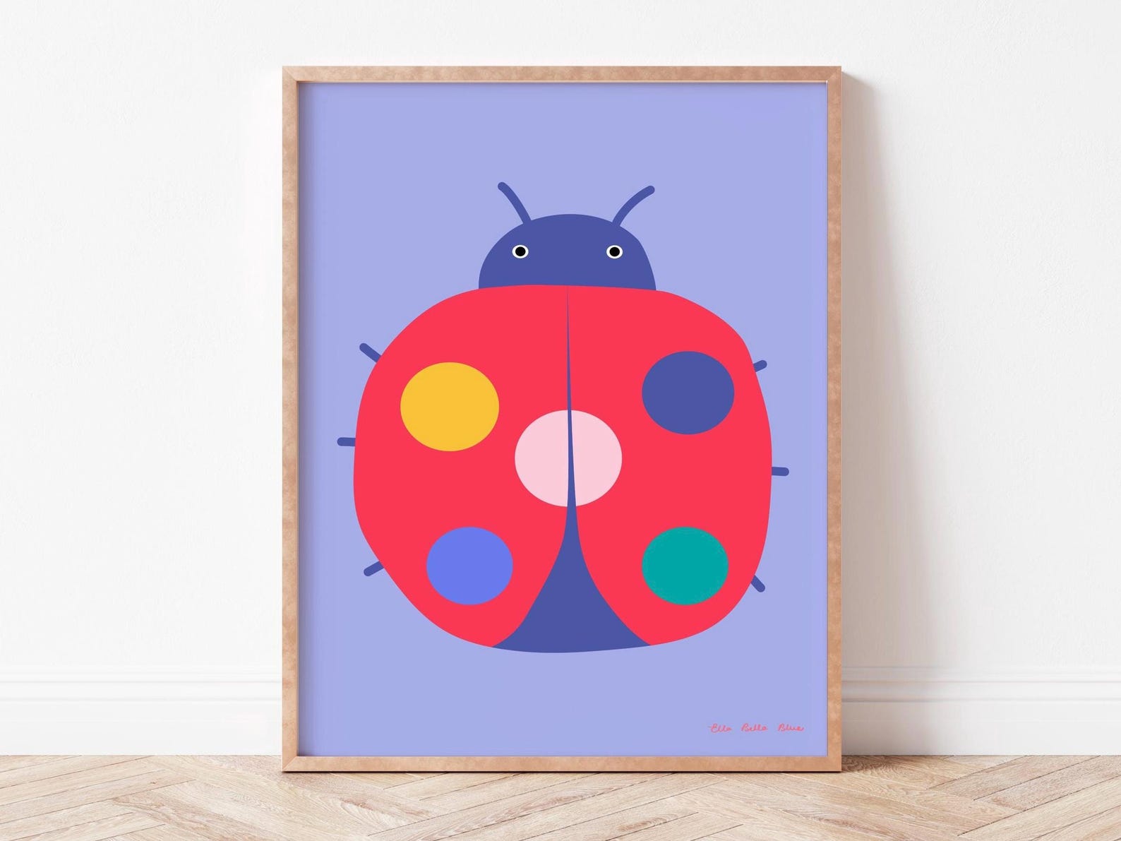 Garden Critters Purple Ladybug - Bugs and Friends Nursery Art, Toddler ...