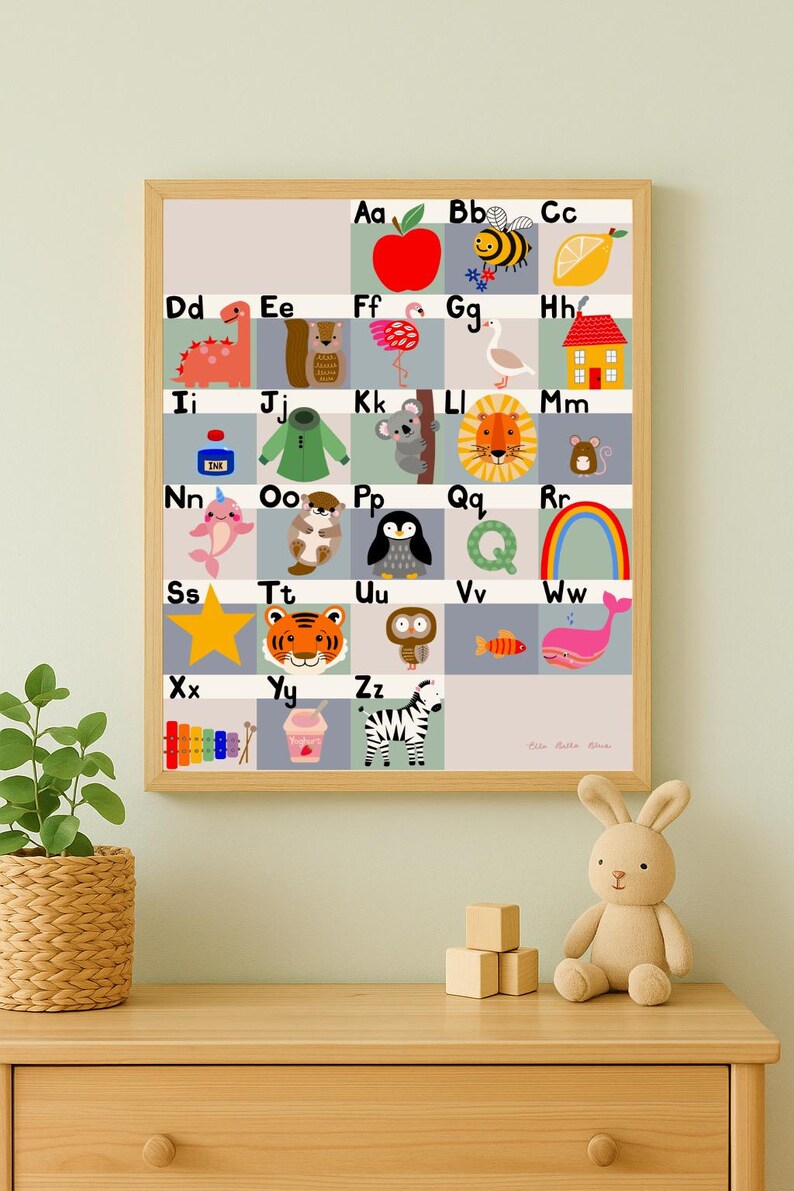 DUTCH Alphabet Digital Printable | ABC Grid Poster for Kids | Colorful ...