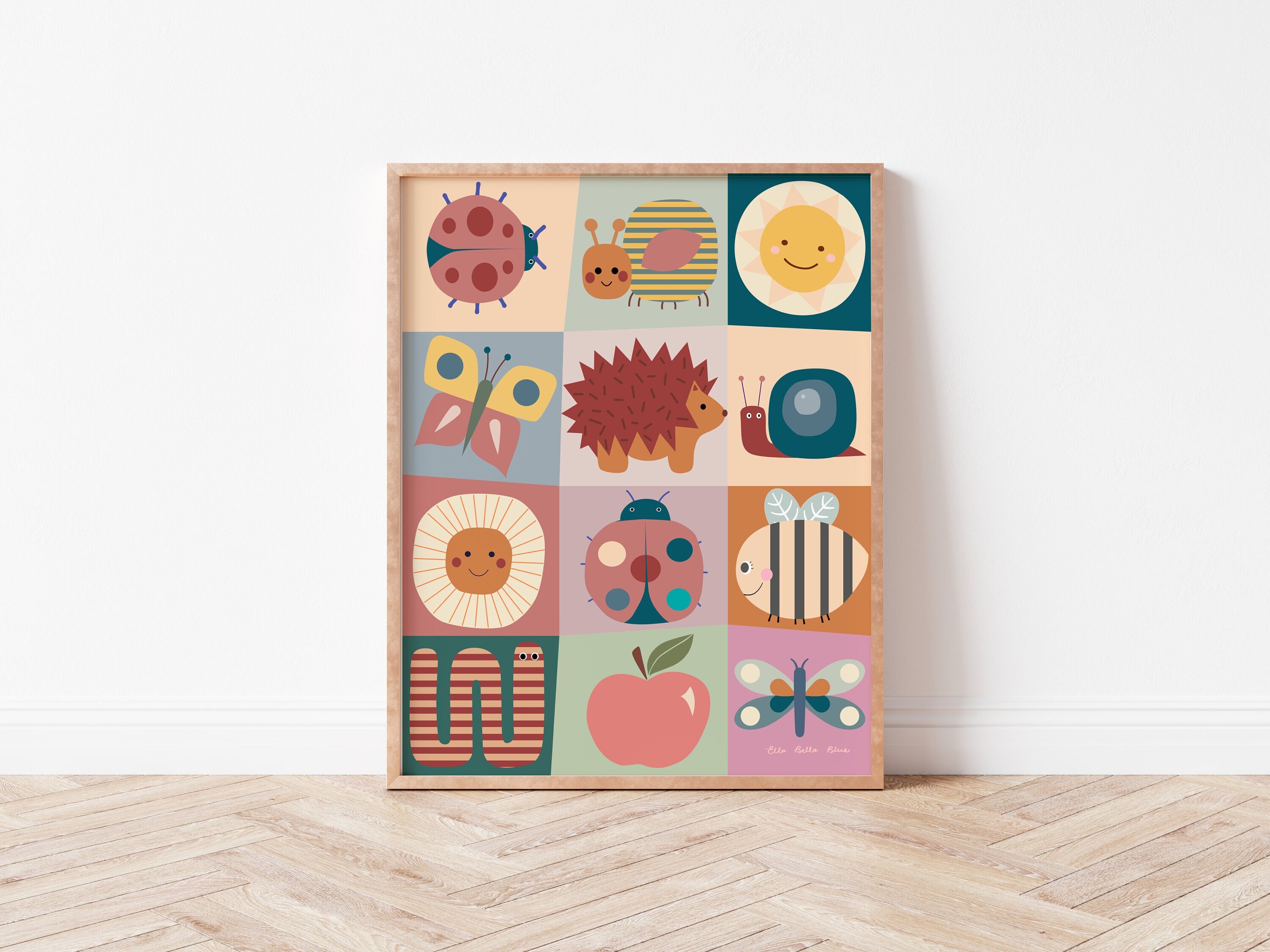 Boho Garden Critters Bugs and Friends Nursery Art, Toddler Decor ...