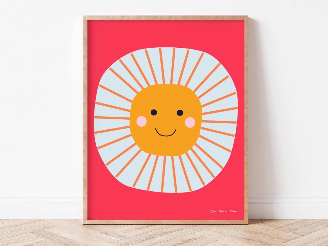 Garden Critters Red Sun- Bugs and Friends Nursery Art, Toddler Decor ...