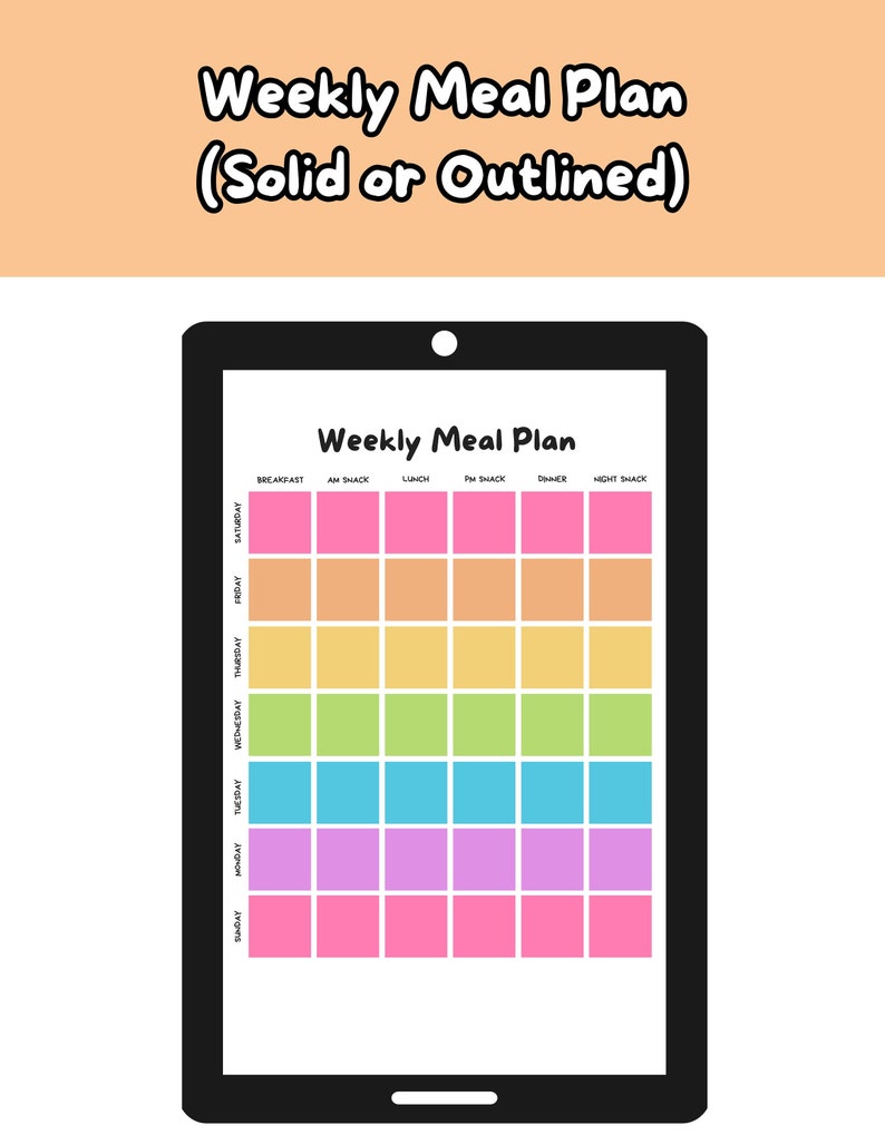 Rainbow Weekly Meal Plan | Eating Disorder Recovery | Health at Every ...