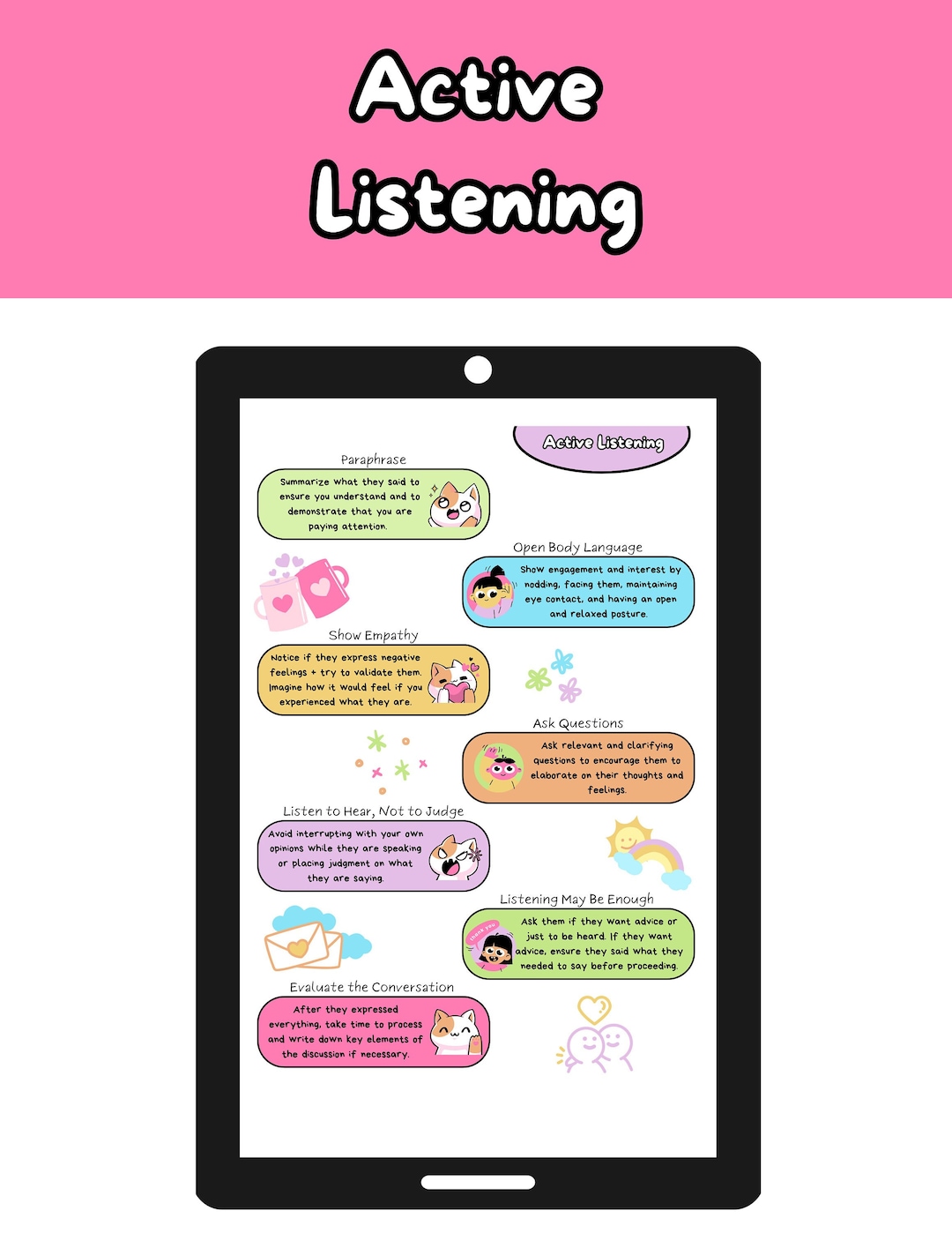 Active Listening Communication Repair Conflict - Etsy