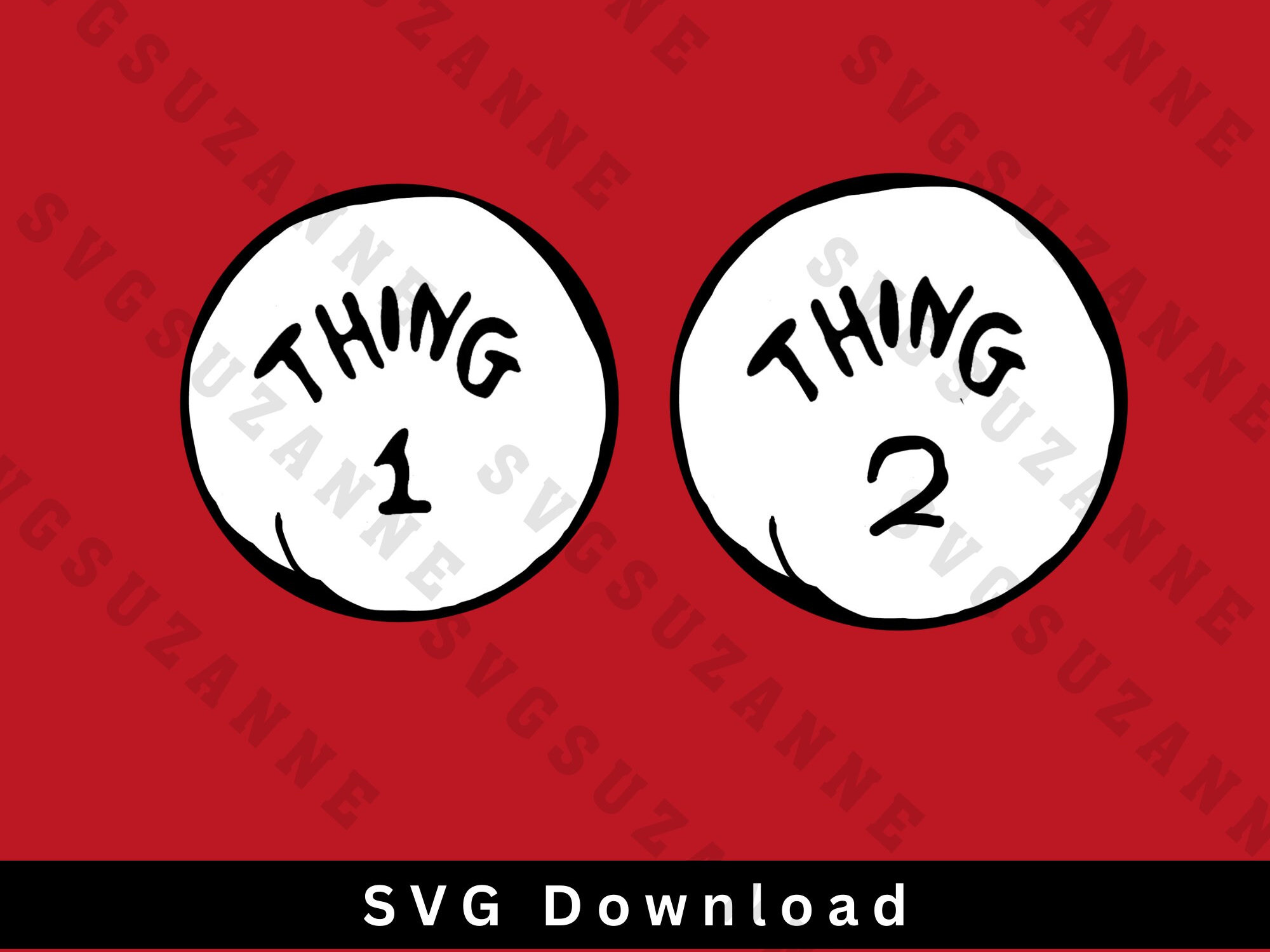 Thing 1 Svg, Thing 2, Dr Seuss Design, Digital Download, Cricut Files ...