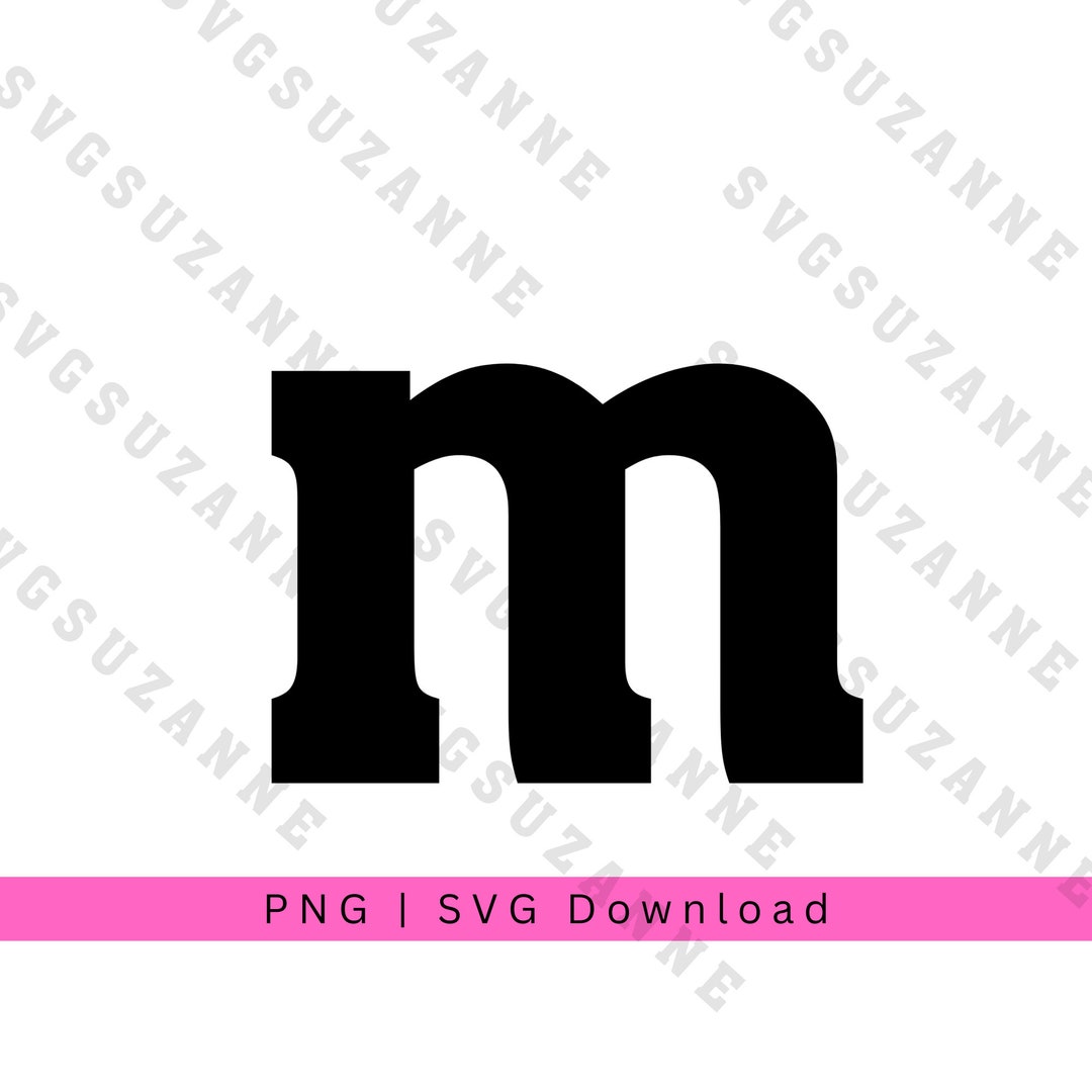 Letter M Svg, Black Lettering Png, Digital Sticker, Cricut Cut File ...