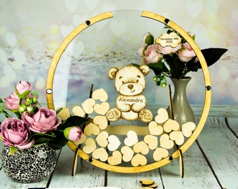 Baby Shower Guestbook Teddy Bear Baby Guestbook Drop Box Birthday Guest ...