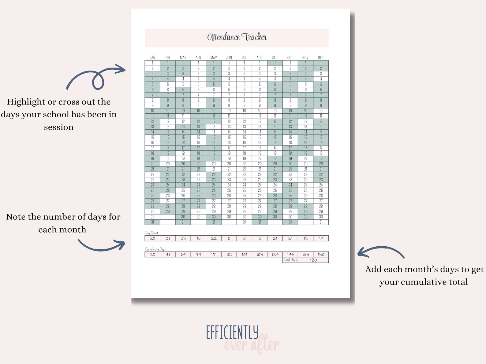 Attendance Tracker Printable & Notetaking App PDF Homeschool Attendance ...