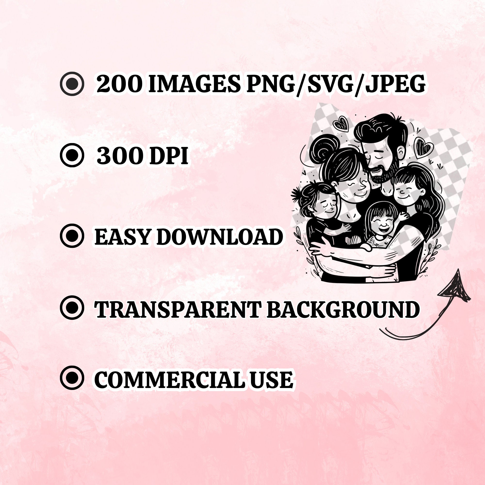 Family Doodle SVG Clipart Bundle, Silhouette Vector Images (digital ...