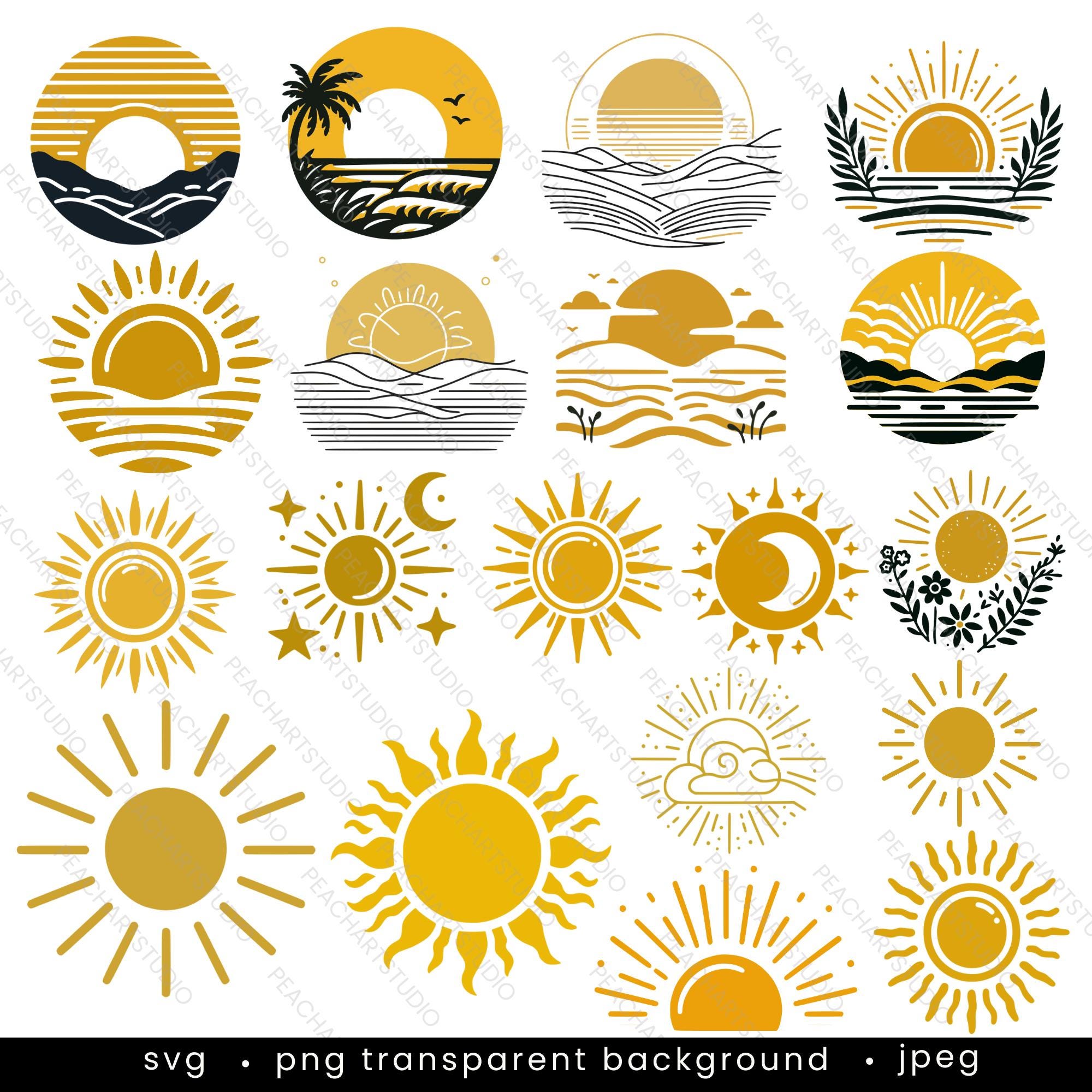 Sunrise Svg Png, Sun Svg Cricut, Sunrise Clipart, Sunrise Cut File, Sun ...