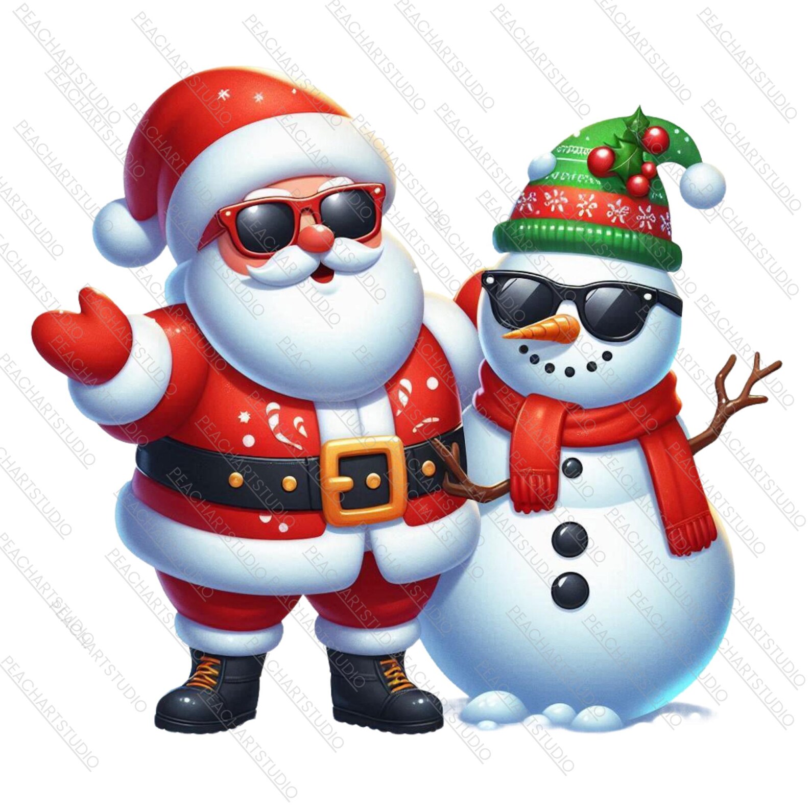 Cool Santa Clipart - 5 Designs. Funny Santa Clipart, Christmas Clipart ...