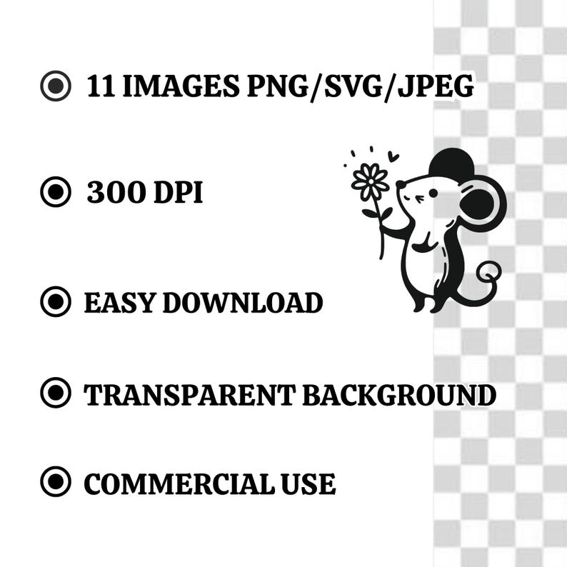 Cute Mouse Svg - 11 Design. Mouse Clipart, Cute Animal Svg, Kawaii Svg ...