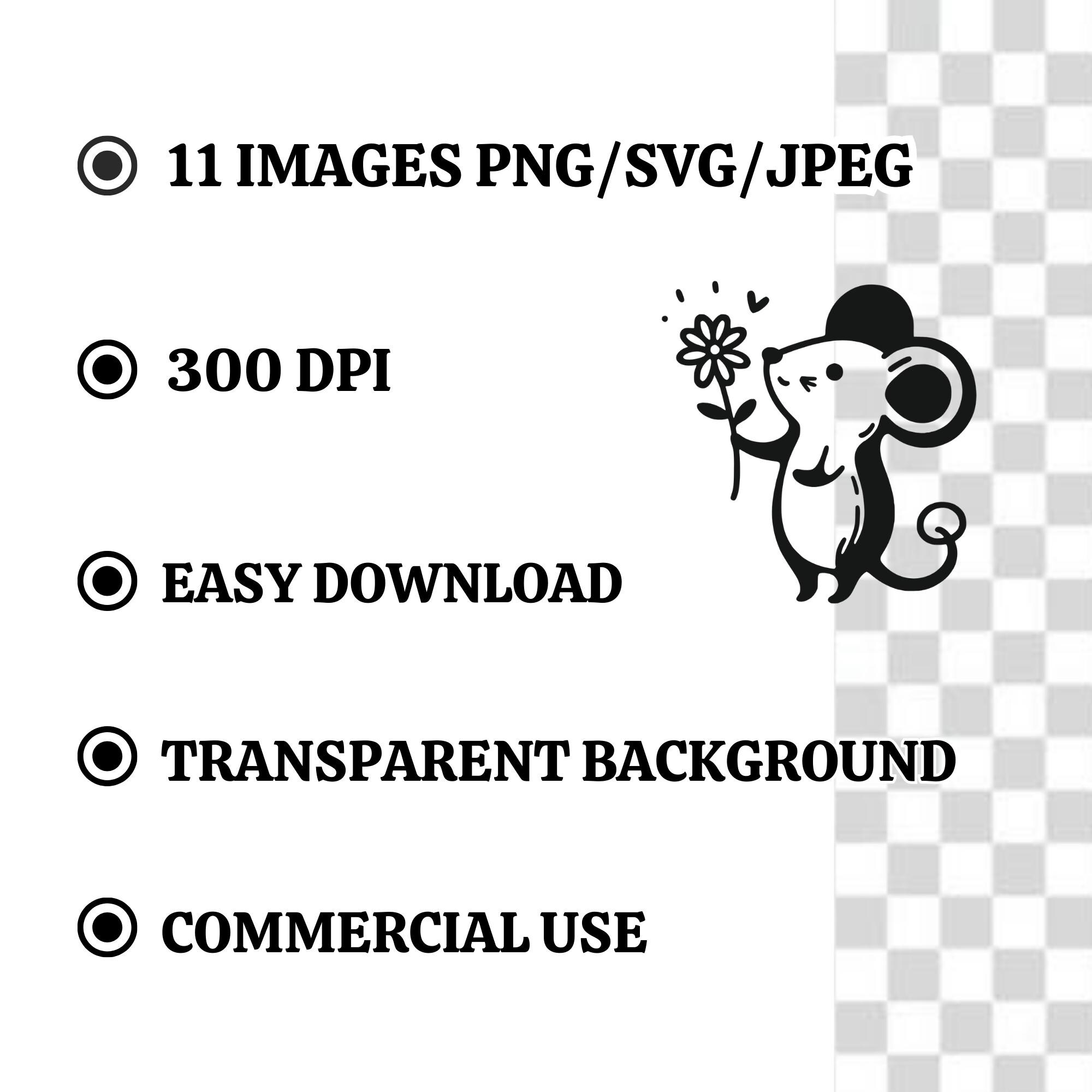 Cute Mouse Svg - 11 Design. Mouse Clipart, Cute Animal Svg, Kawaii Svg ...