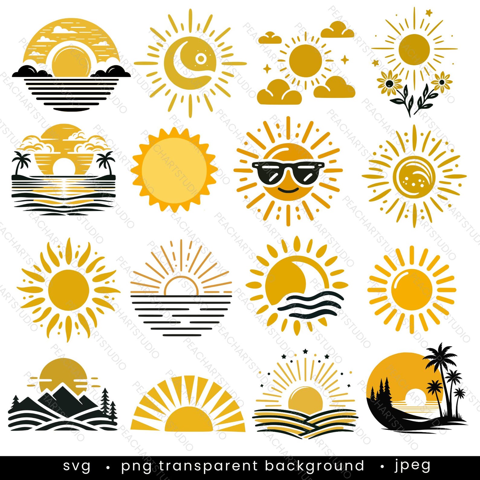 Sunrise Svg Png, Sun Svg Cricut, Sunrise Clipart, Sunrise Cut File, Sun ...