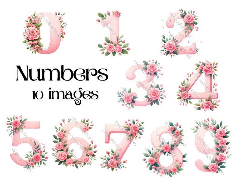 Watercolor Floral Alphabet Bundle Clipart, 50 PNG - Pink Alphabet ...