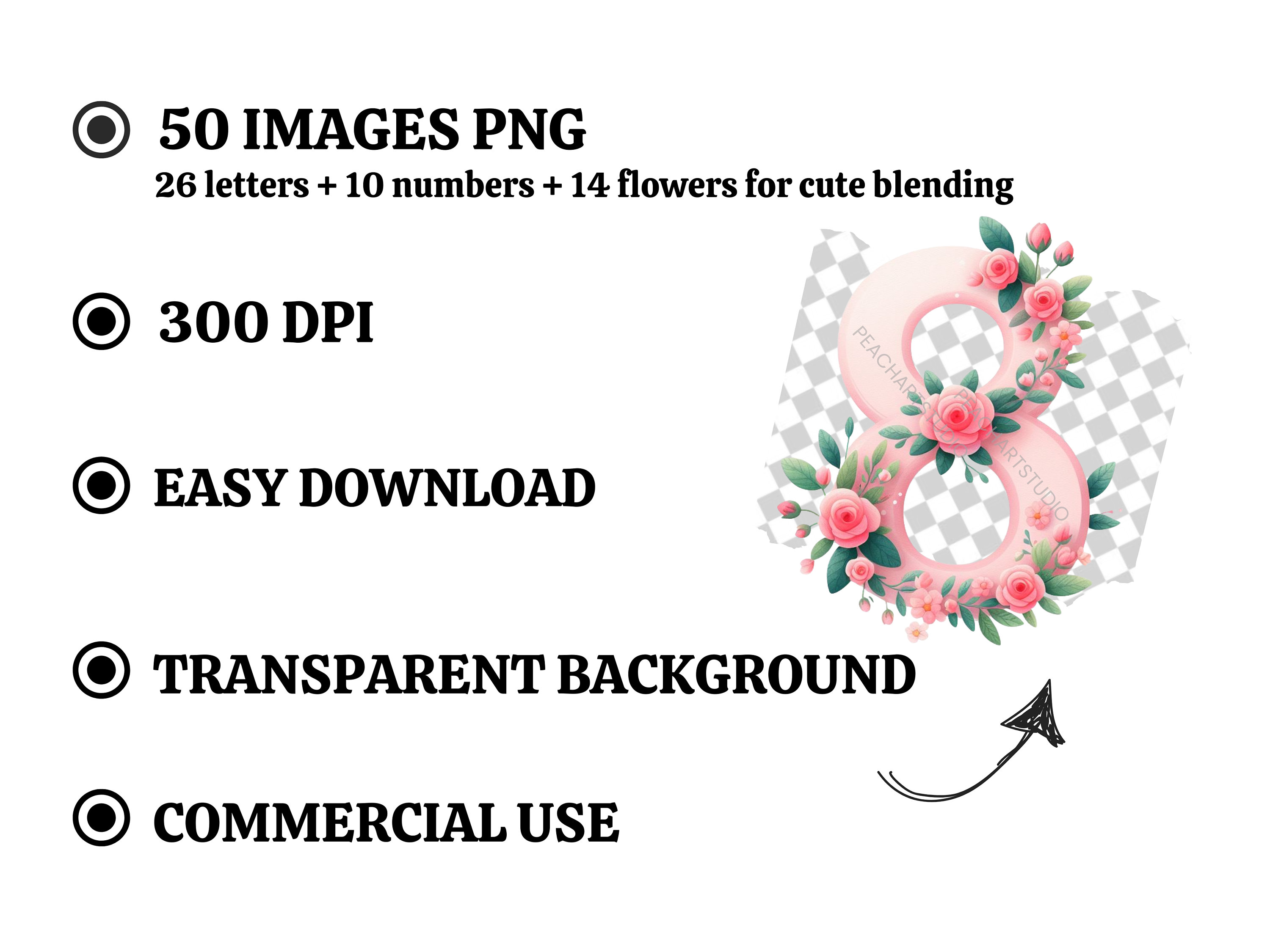 Watercolor Floral Alphabet Bundle Clipart, 50 PNG - Pink Alphabet ...