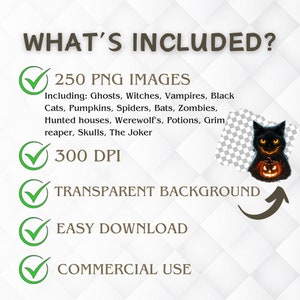 250 Halloween Spooky Clipart Bundle PNG Graphics Commercial - Etsy