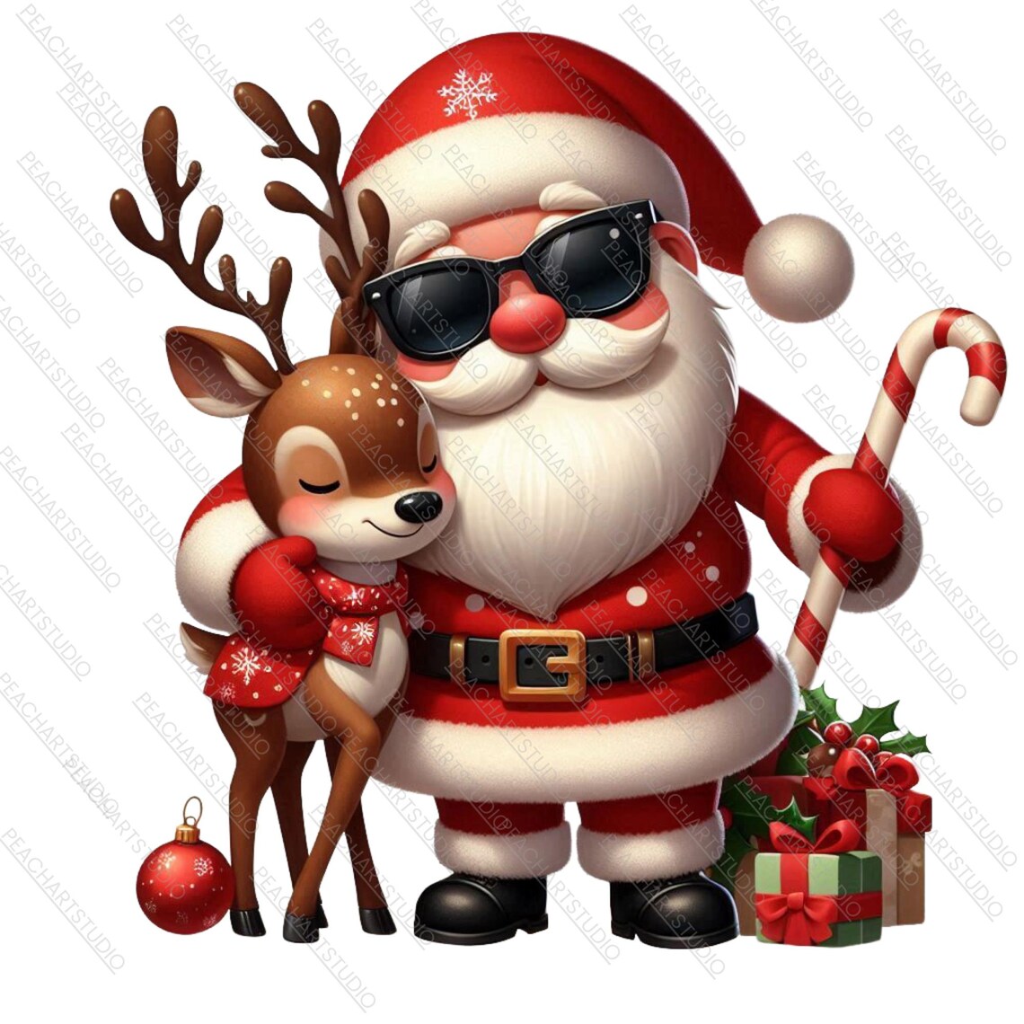 Cool Santa Clipart - 5 Designs. Funny Santa Clipart, Christmas Clipart ...