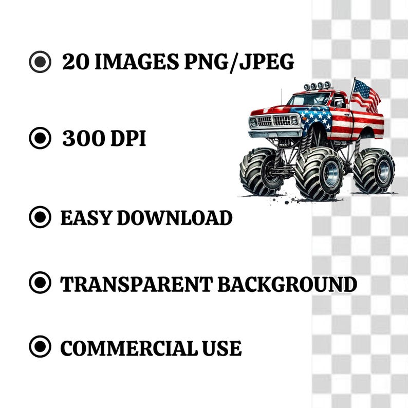 Watercolor Monster Truck Clipart Bundle - 20 Designs. Monster Truck Png ...