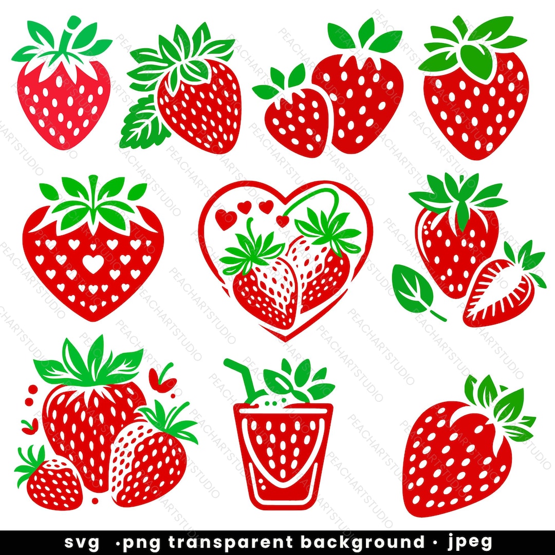 Strawberry Svg File, Fruit Svg, Strawberry Clipart, Strawberry Fruit ...
