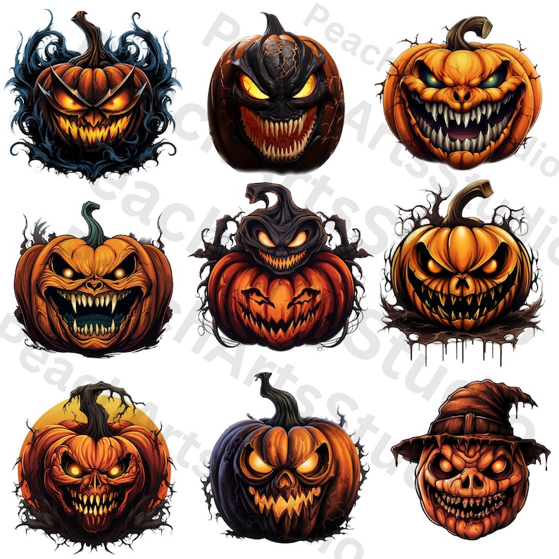 250 Halloween Spooky Clipart Bundle PNG Graphics Commercial - Etsy