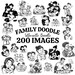 Family Doodle SVG Clipart Bundle, Silhouette Vector Images (digital ...