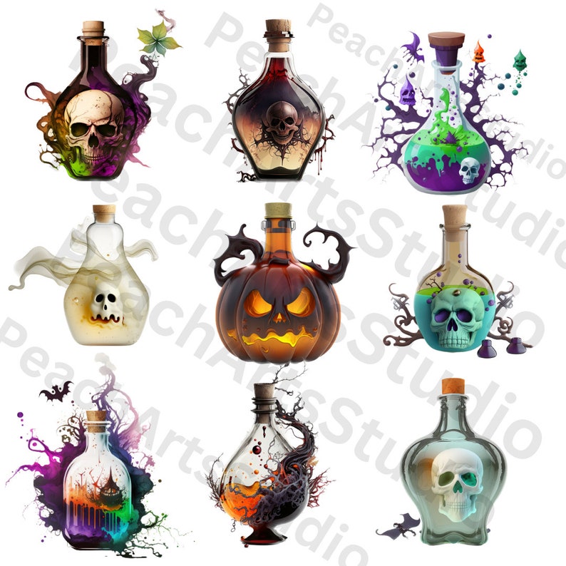 250 Halloween Spooky Clipart Bundle PNG Graphics Commercial - Etsy