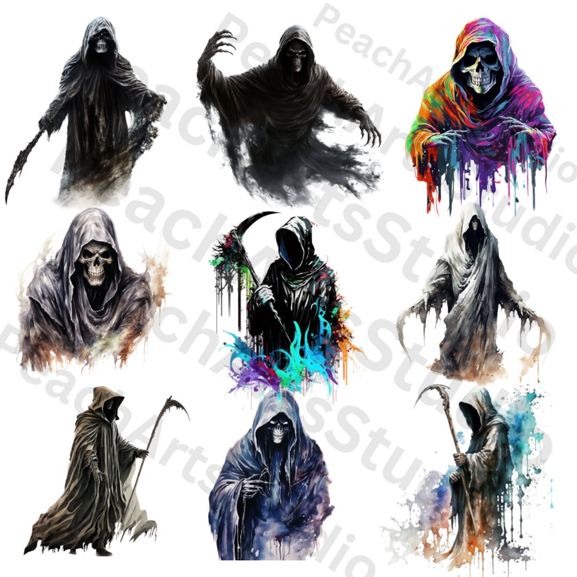 250 Halloween Spooky Clipart Bundle PNG Graphics Commercial - Etsy