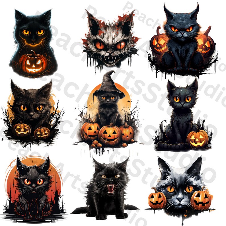 250 Halloween Spooky Clipart Bundle PNG Graphics Commercial - Etsy