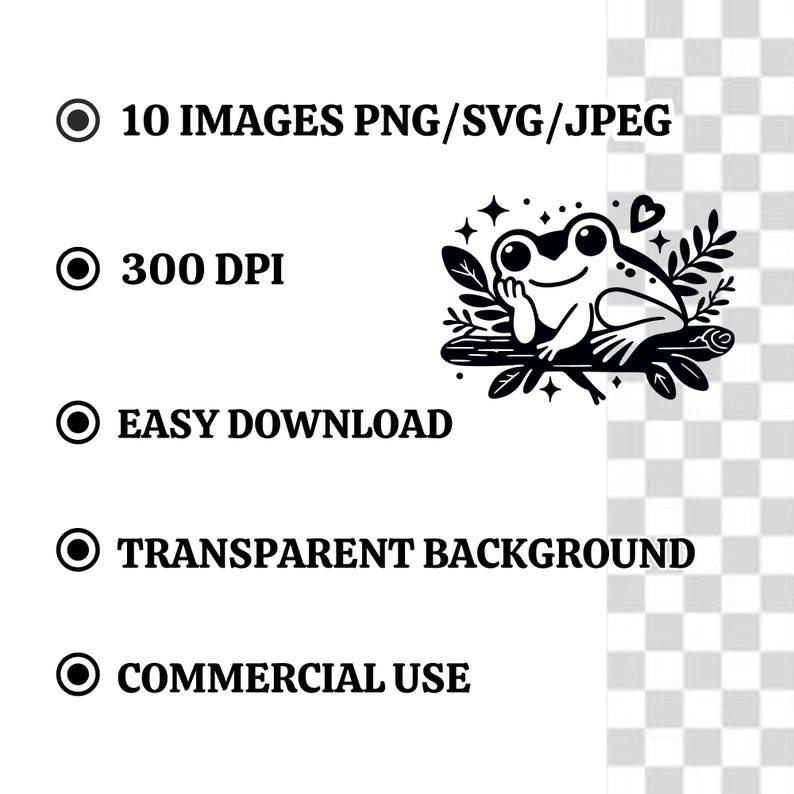 Cute Frog SVG Bundle - 10 Designs. Frog Png | Animal Svg | Frog Vector ...