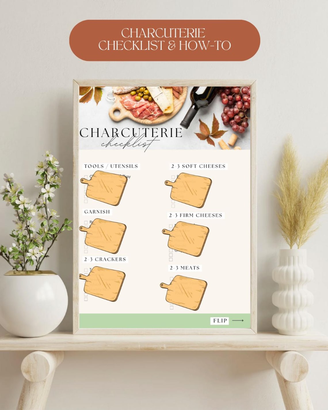 Charcuterie Recipe, Grocery Checklist & How-to Guide. Easy Cheese Board ...