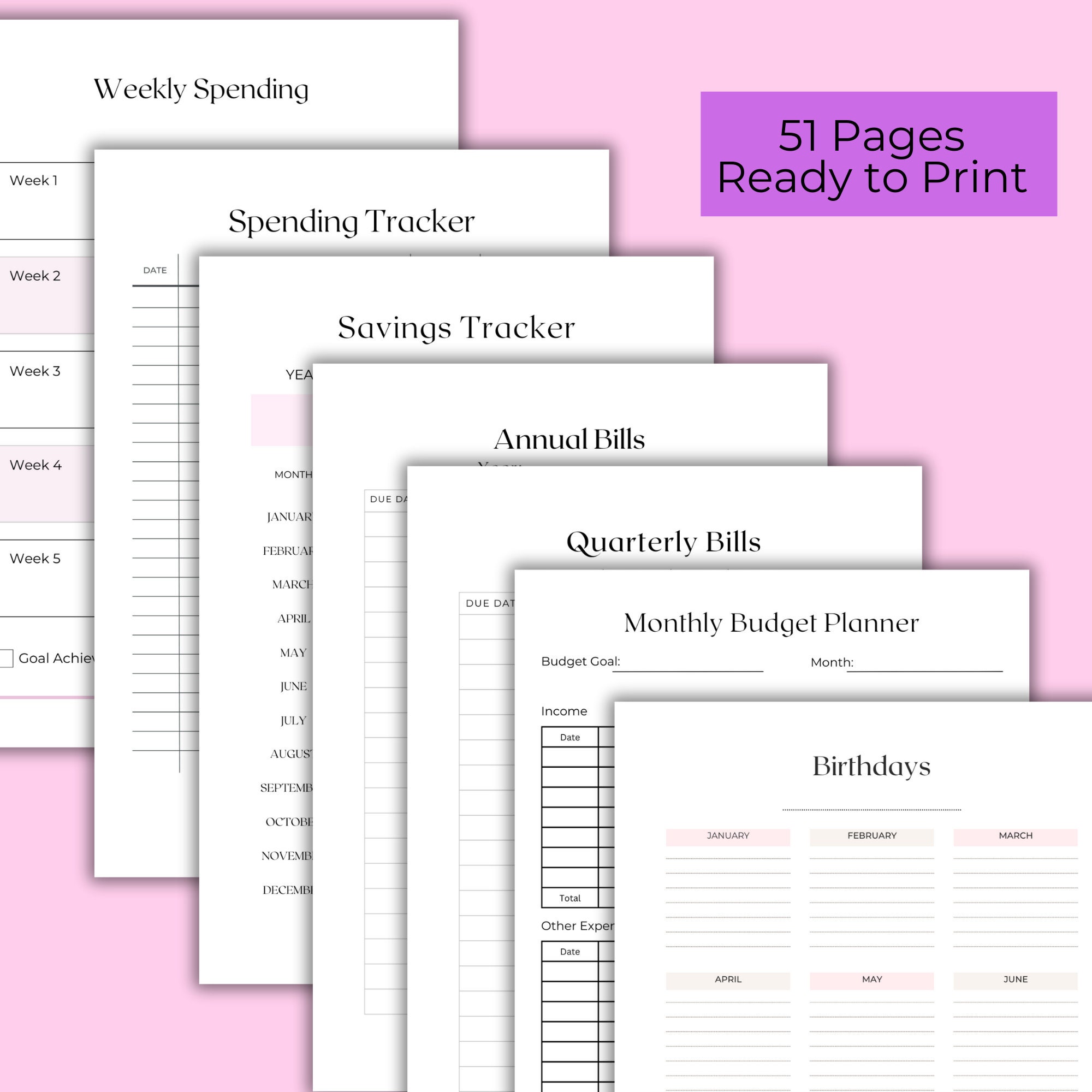UPDATED NEW Budget Planner Bundle, Savings Tracker, Savings Challenges ...