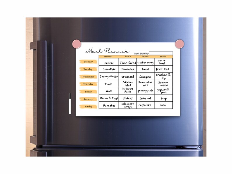 Weekly Meal Planner Printable | A4 | Instant Download | Multi Colour ...