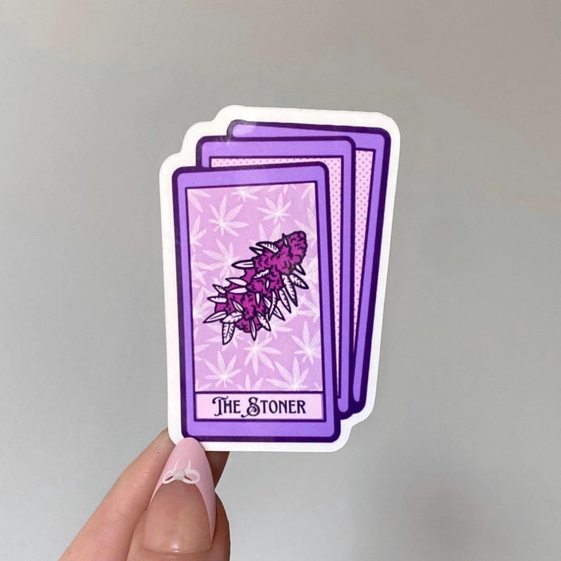 The Stoner Tarot Card Vinyl Sticker 420 Weed Sticker, Cannabis Sesh ...