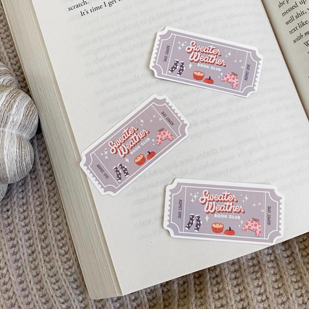 Book Club Vinyl Sticker Sweater Weather Reading Sticker for Kindle or ...