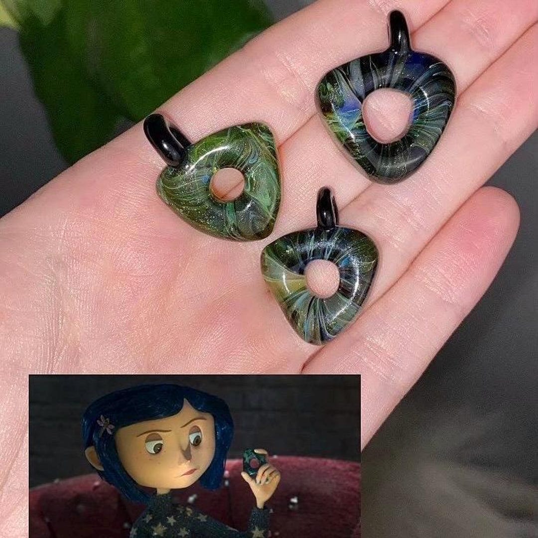 Coraline Seeing Stone Pendant – Handmade Swirl Charm, Fantasy Jewelry ...