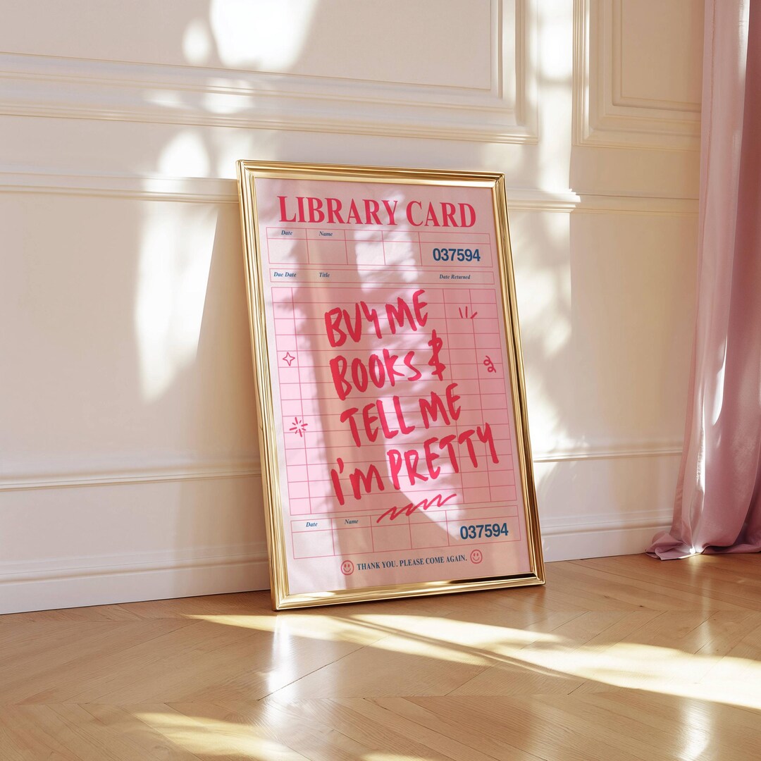 Library Card Print, Bookish Poster, Book Nook Decor, Literary Prints ...