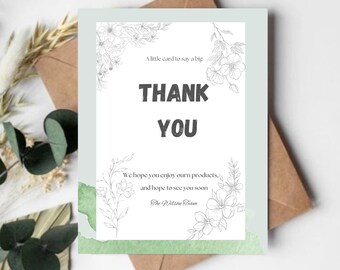 Editable Thank You Card Canva Template - Etsy