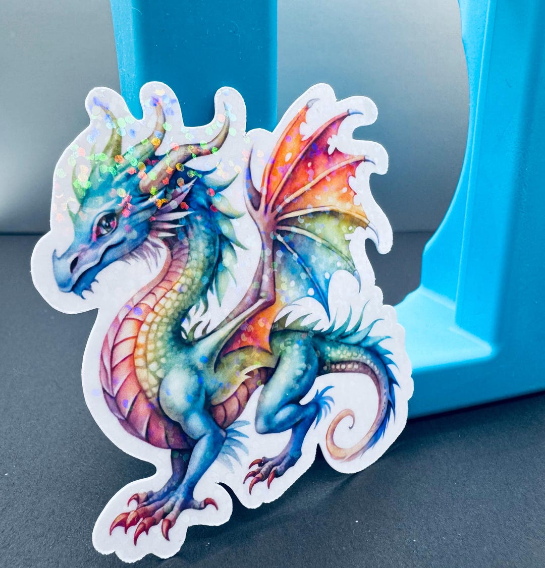 Holographic Rainbow Dragon Sticker – Fantasy Vinyl Decal - Etsy