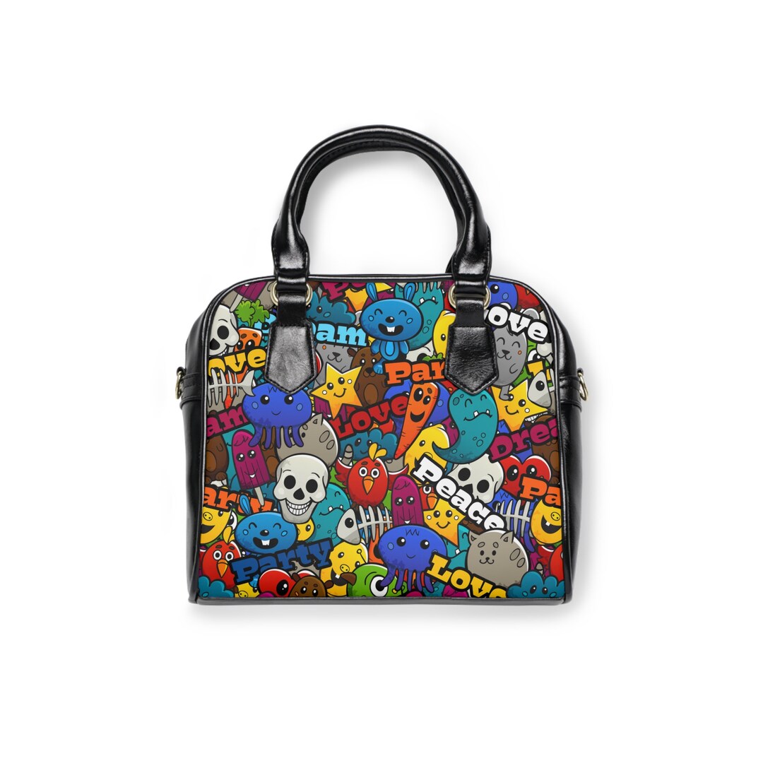 Cartoon Pop Shoulder Bag - Double-sided Print & Adjustable Strap - Etsy