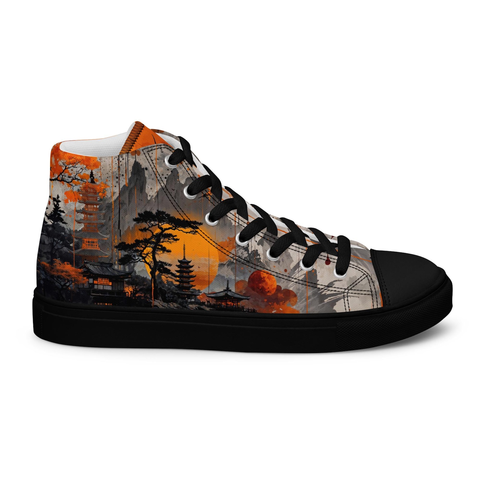 Japanese Art High-top Canvas Shoes: Unisex Streetwear Sneakers - Etsy