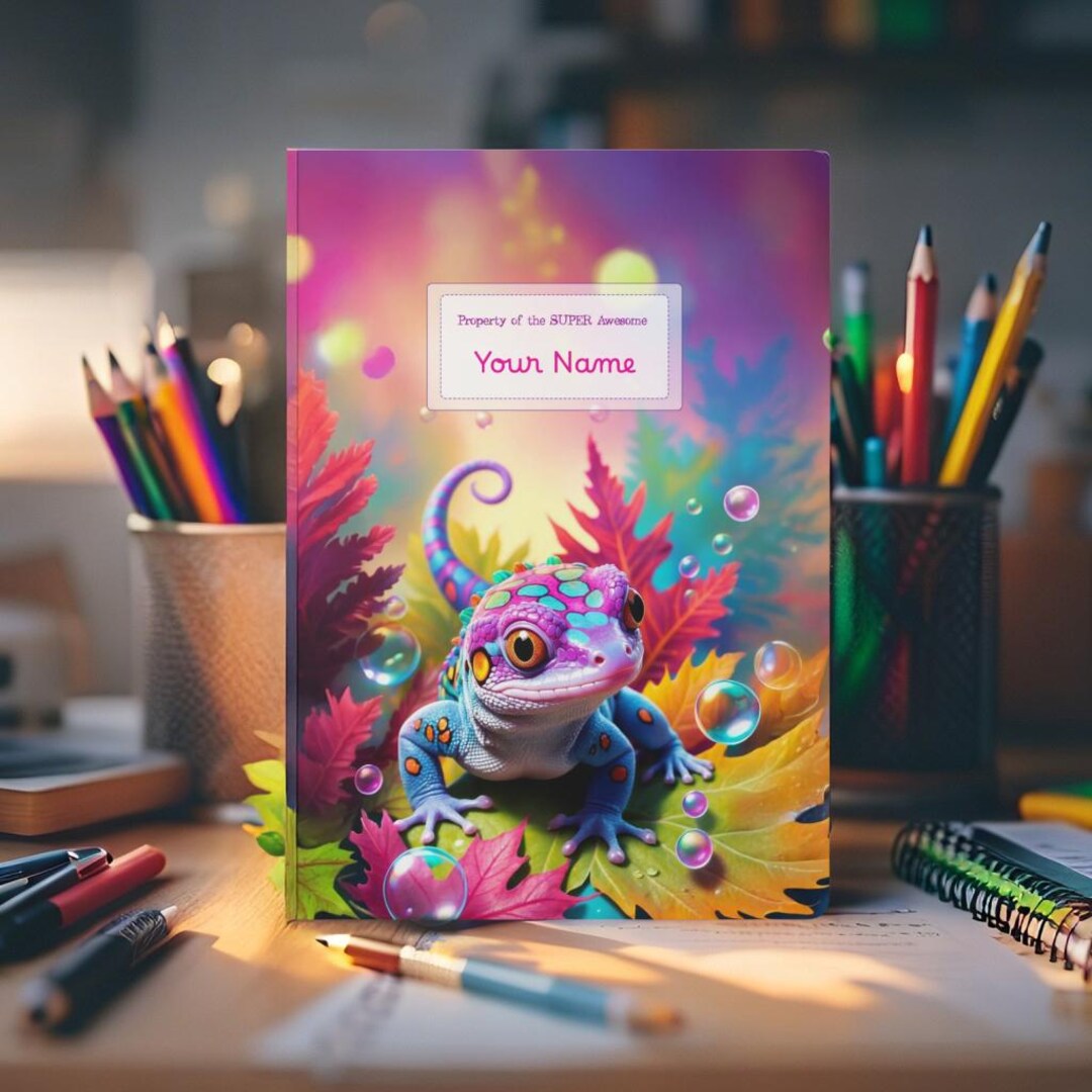 Custom Gecko Journal: Softcover Animal Notebook With Coloring Pages - Etsy
