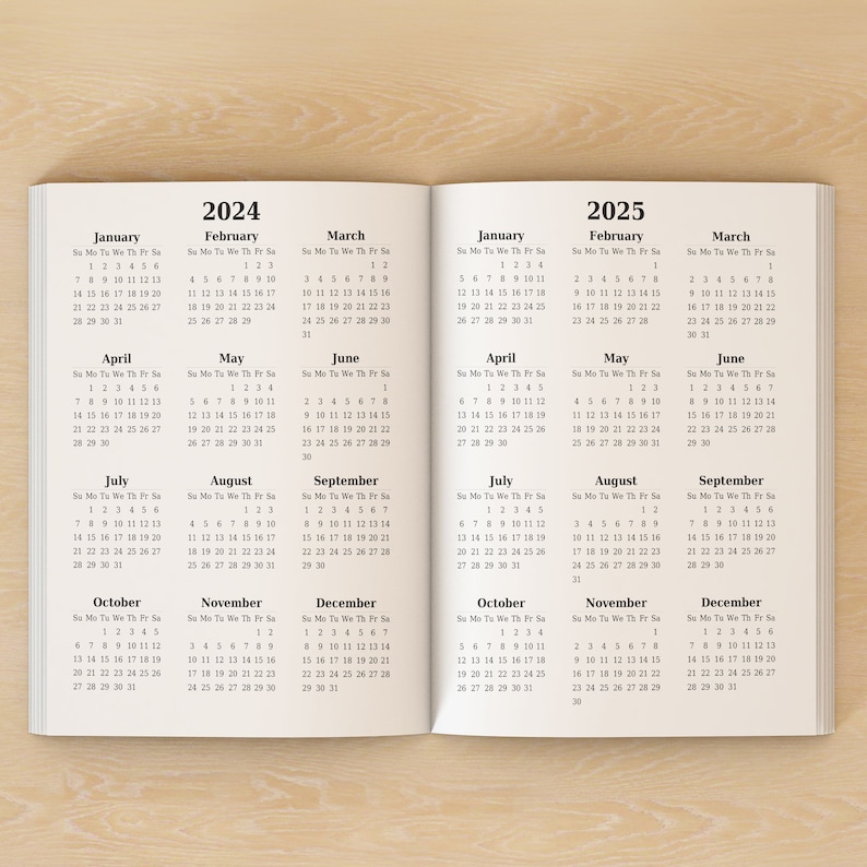 Minimalist Monthly Calendar Planner 2024-2025 - Etsy