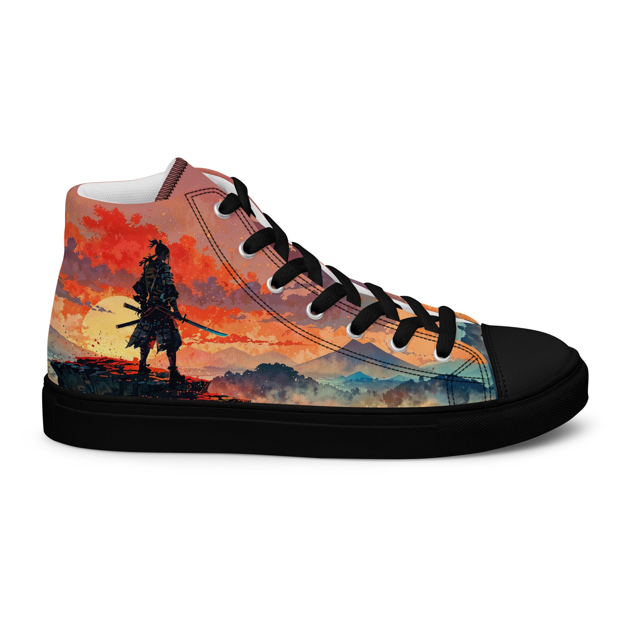 Unisex High Top Canvas Shoes - Samurai Illustration - Etsy