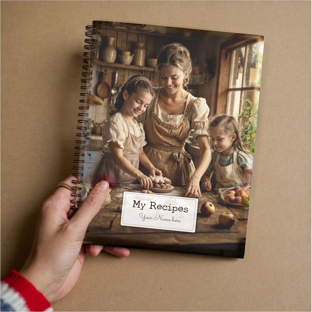 Personalized Recipe Journal, Vintage Kitchen Spiral Notebook, Cook Book ...