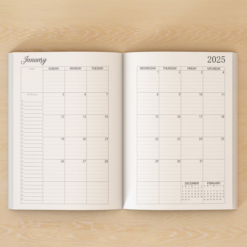 Minimalist Monthly Calendar Planner 2024-2025 - Etsy