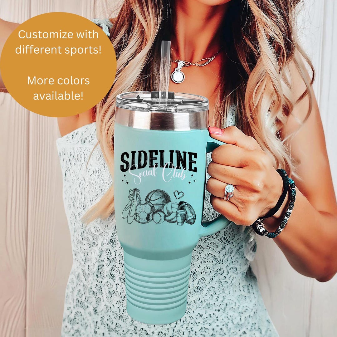 Custom Mom Gift Sports Mom Tumbler 40oz Travel Mug Personalized Sports ...